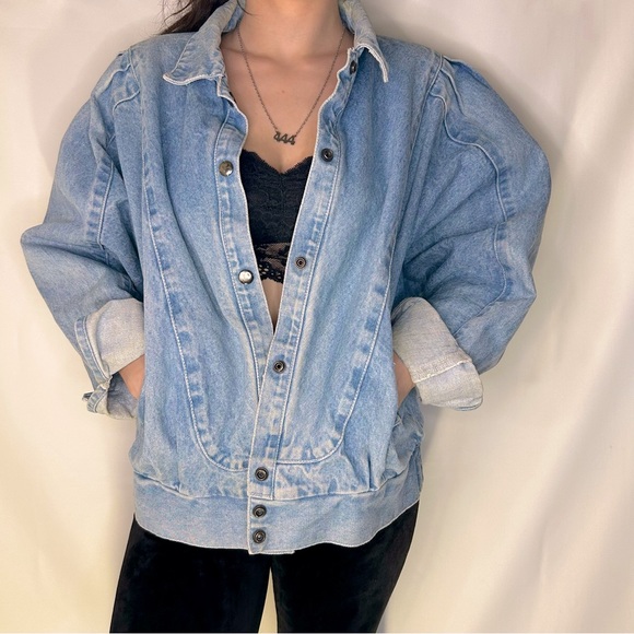 Princeton Trading | Jackets & Coats | Vintage Denim Bomber Varsity ...